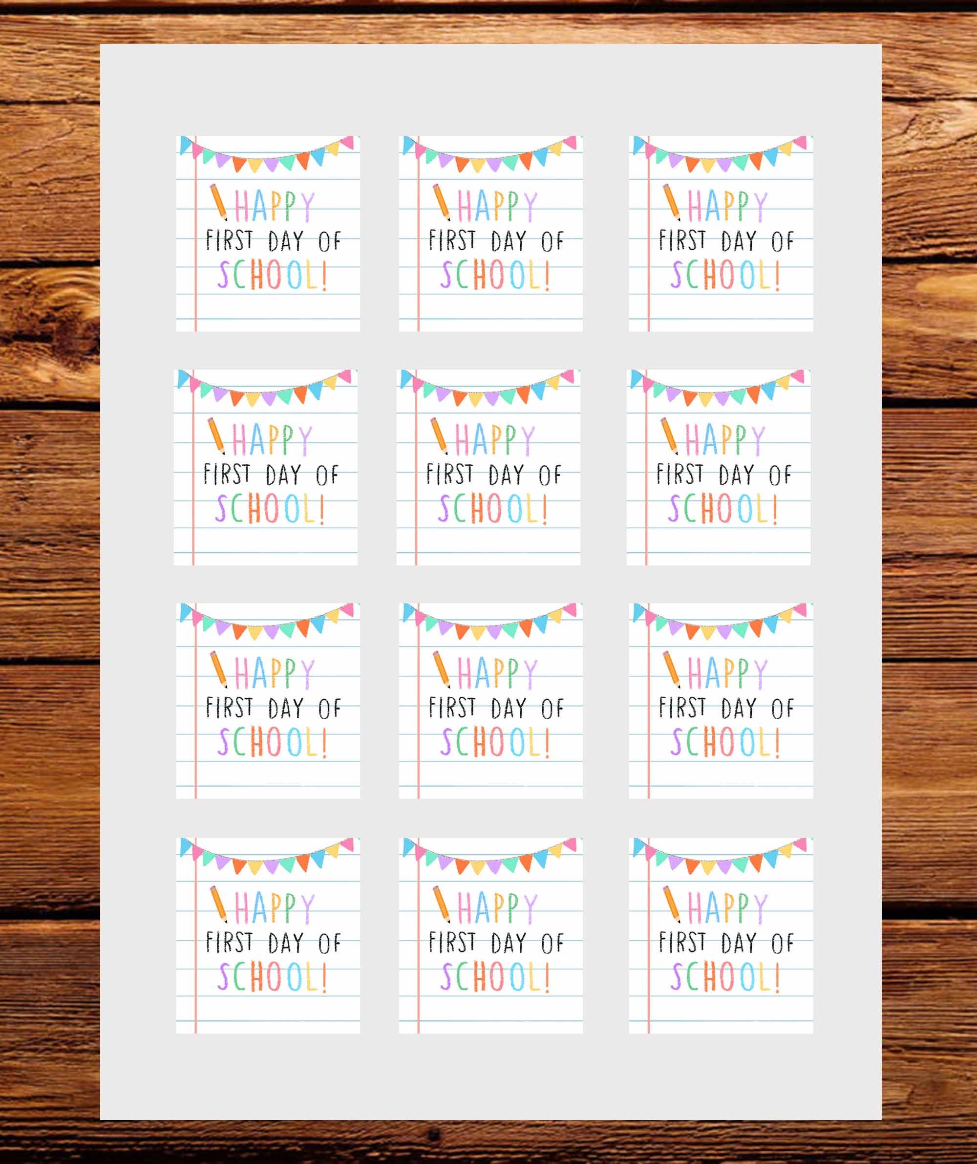 Happy First Day of School Tag, Printable Tag, Instant Download, Back to ...