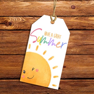 PRINTABLE Have a Great Summer Tag, Summer Gift Tag, Printable Tag ...