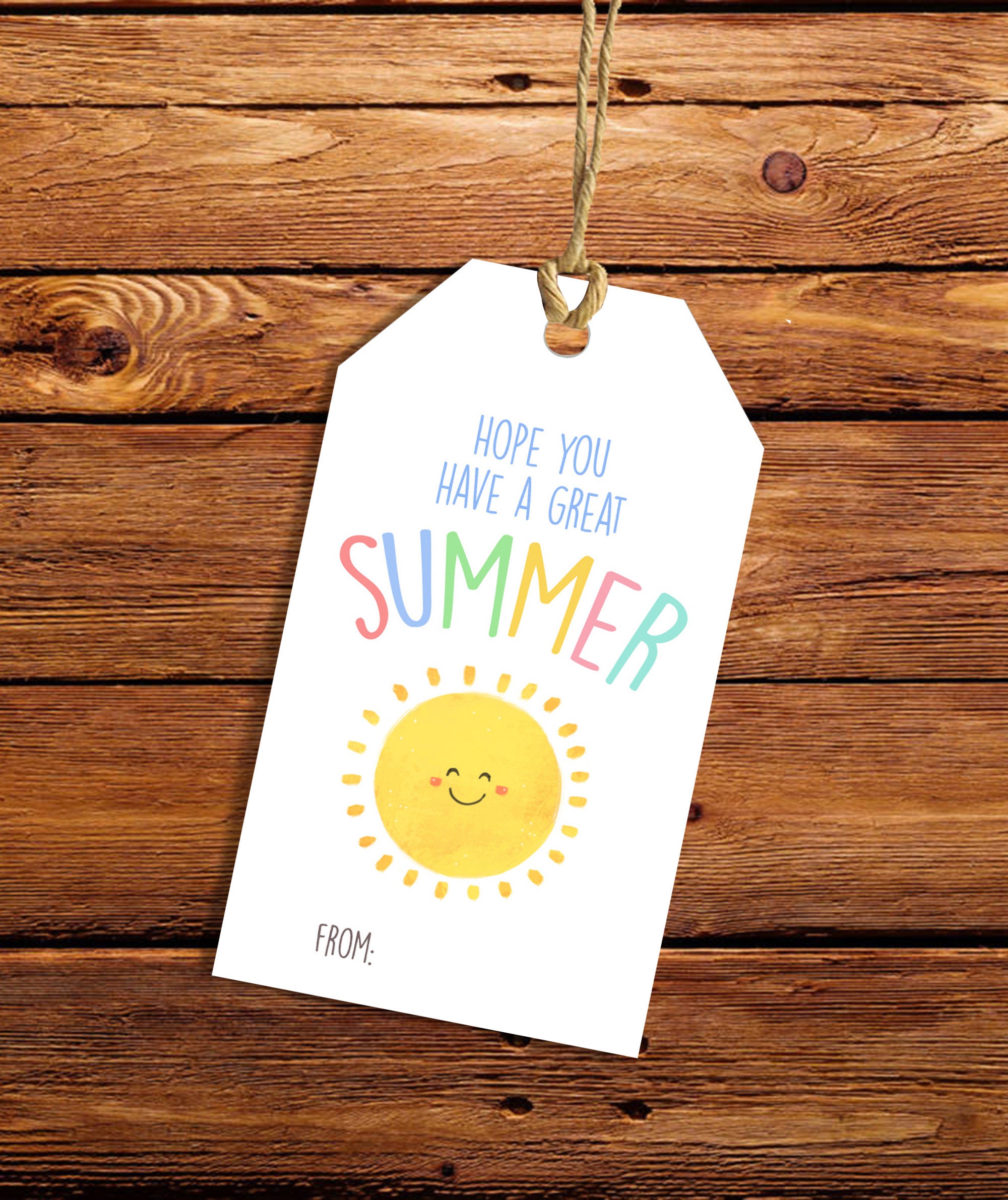 PRINTABLE Hope You Have a Great Summer Tag, Teacher Appreciation Tag ...