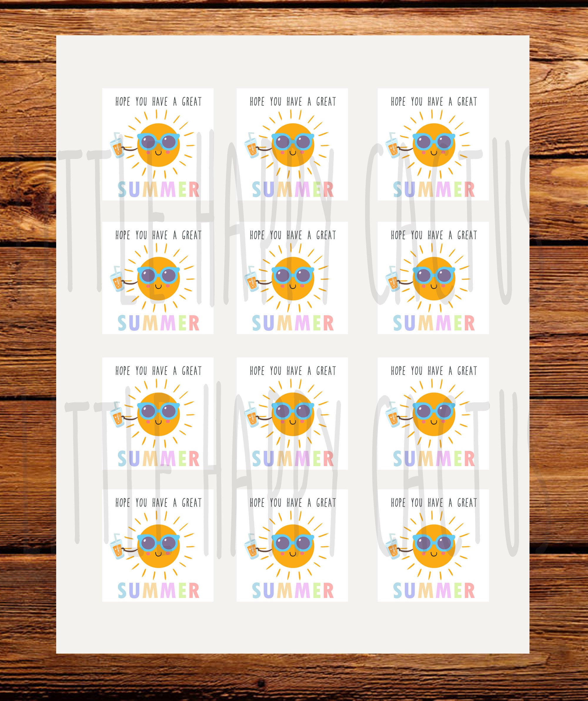 PRINTABLE Hope You Have Agreat Summer Tag, Summer Gift Tag, Summer ...