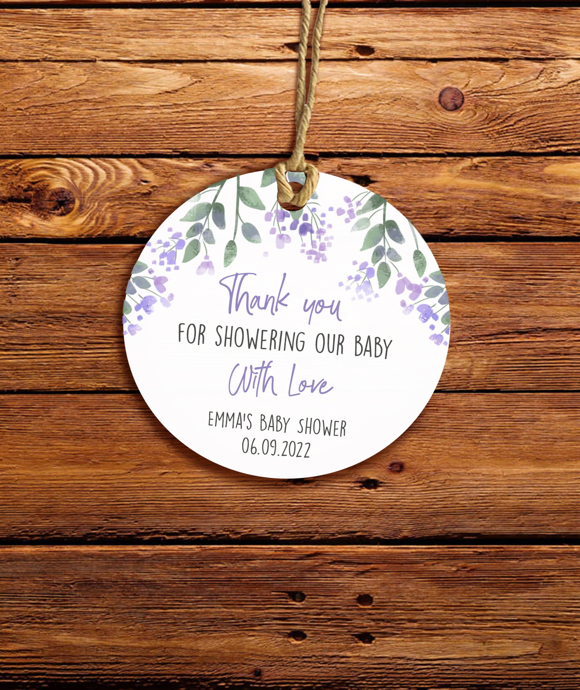 Editable Baby Shower Tag, Printable Thank You for Showering Our Baby ...