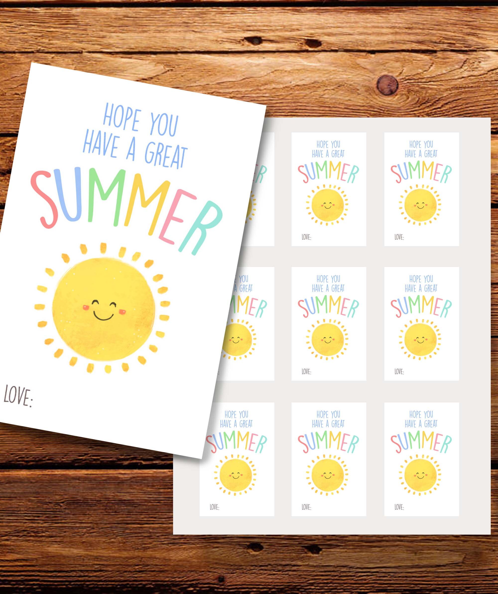 PRINTABLE Hope You Have a Great Summer Tag, Teacher Appreciation Tag ...