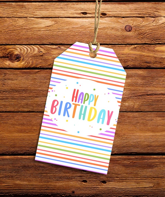 PRINTABLE Happy Birthday Tag Happy Birthday Tag Birthday | Etsy