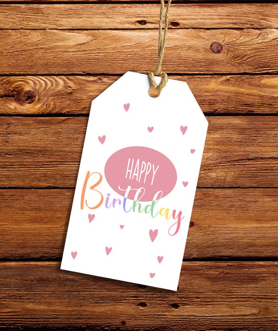 PRINTABLE Happy Birthday Tag Birthday Tag Happy Birthday | Etsy