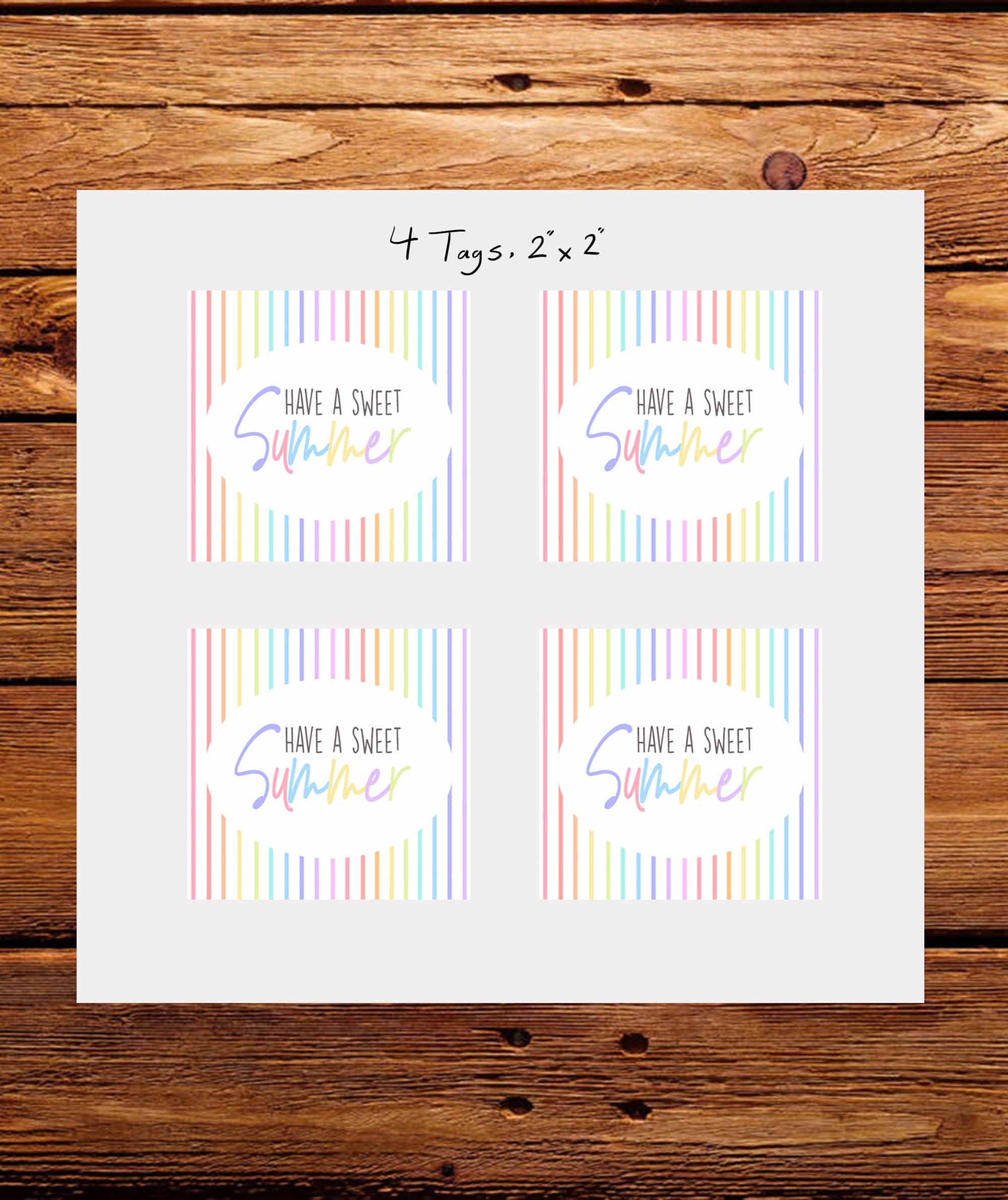 Have a Great Summer Cookie Tag, Printable Cookie Tag, Rainbow Tag ...