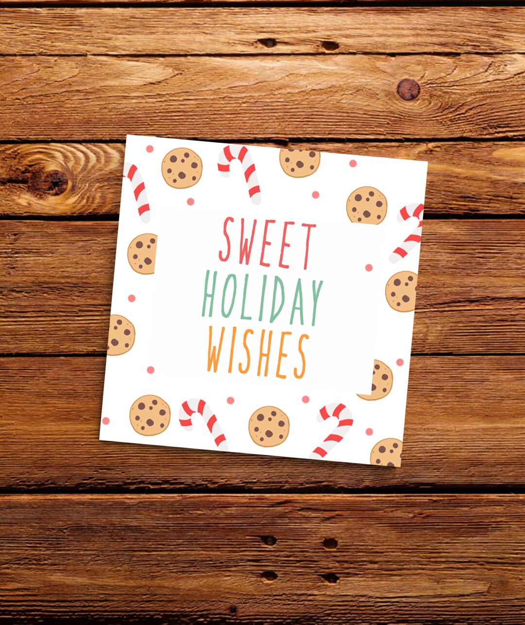Printable Tag, Sweet Holiday Wishes Tag, Christmas Cookie Tag, Holiday ...