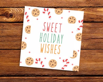 Holiday Wishes Printable 2x2 Tag, Christmas Gift Tags, Polka Dot ...