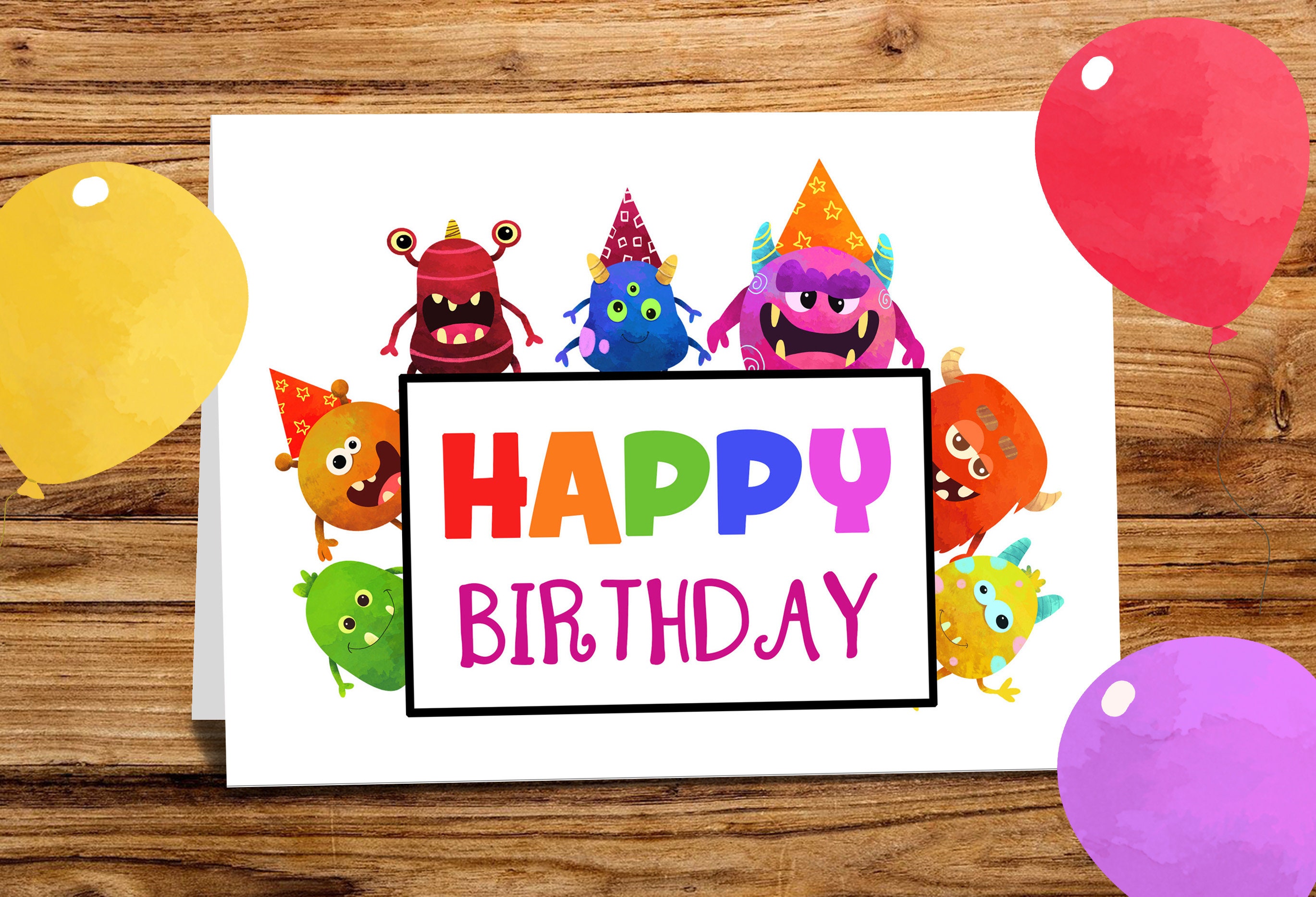 Printable Monster Birthday Card, Kids Birthday Card, Have a Monster ...