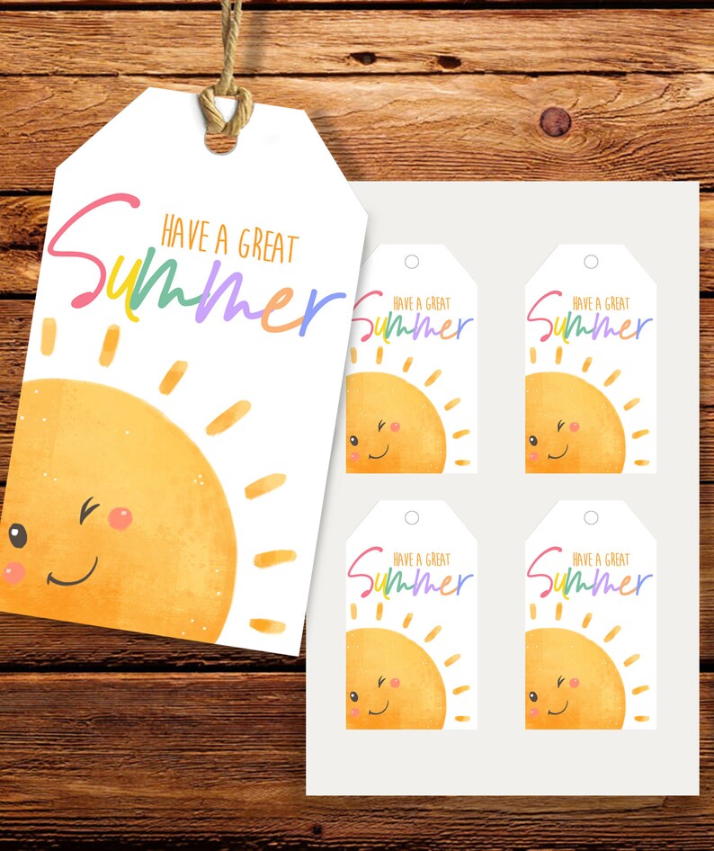 PRINTABLE Have a Great Summer Tag, Summer Gift Tag, Printable Tag ...