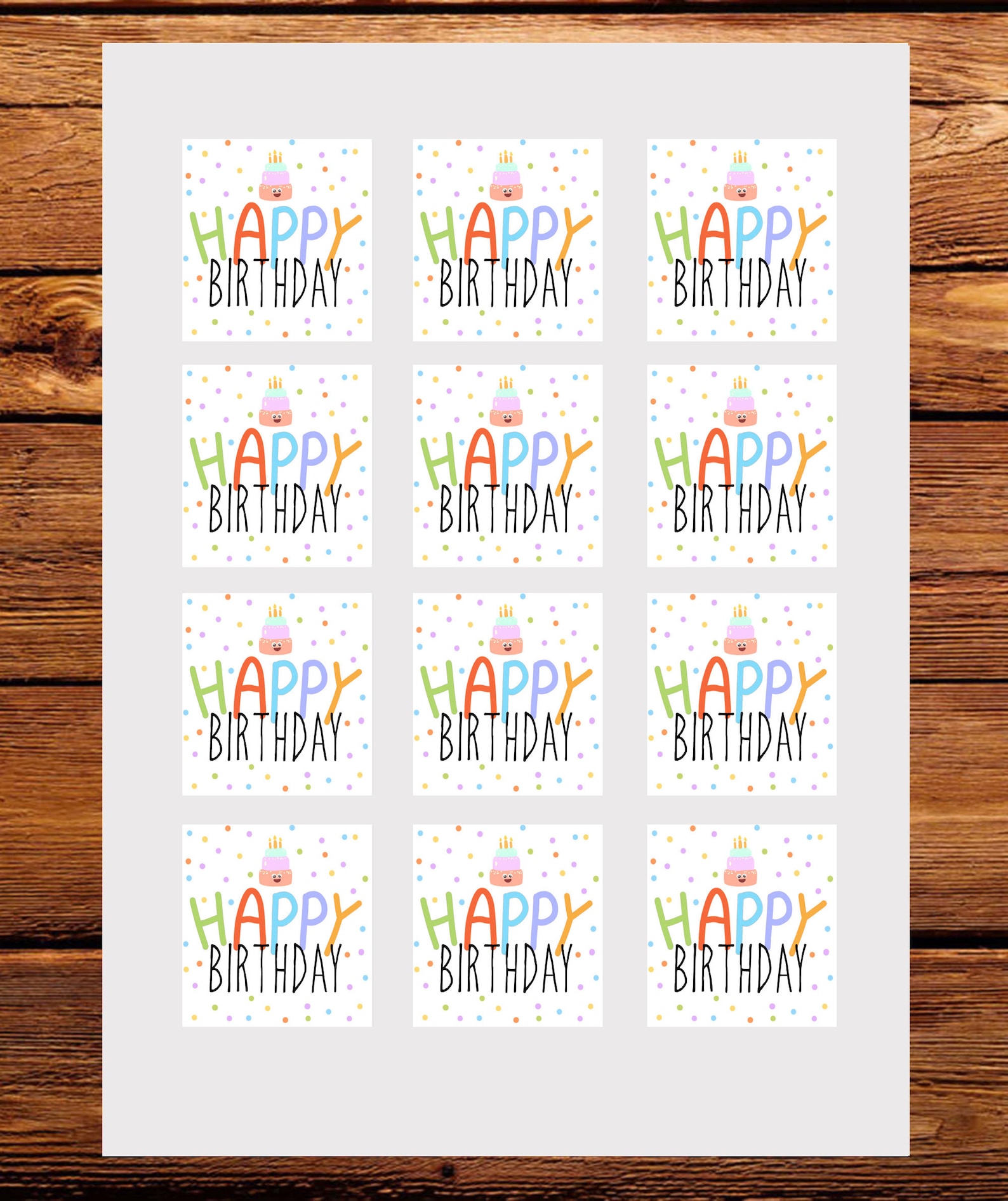 PRINTABLE Happy Birthday Tag, Birthday Tag, Printable Tag, Cookie Tag ...