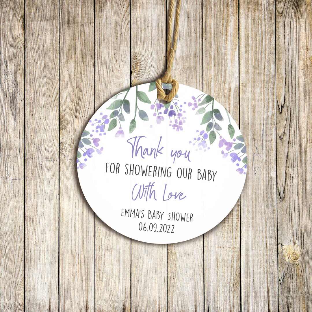 Editable Baby Shower Tag, Printable Thank You for Showering Our Baby ...
