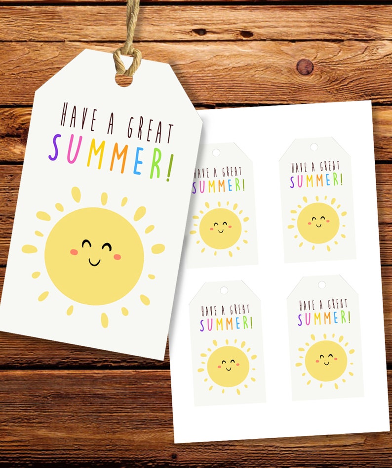 PRINTABLE Have a Great Summer Tag, Summer Gift Tag, Printable Tag ...