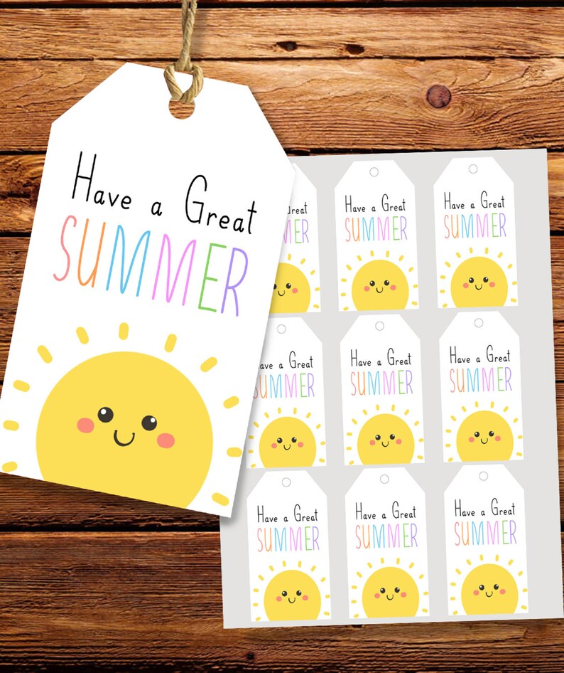 PRINTABLE Have a Great Summer Tag, Summer Gift Tag, Printable Tag ...