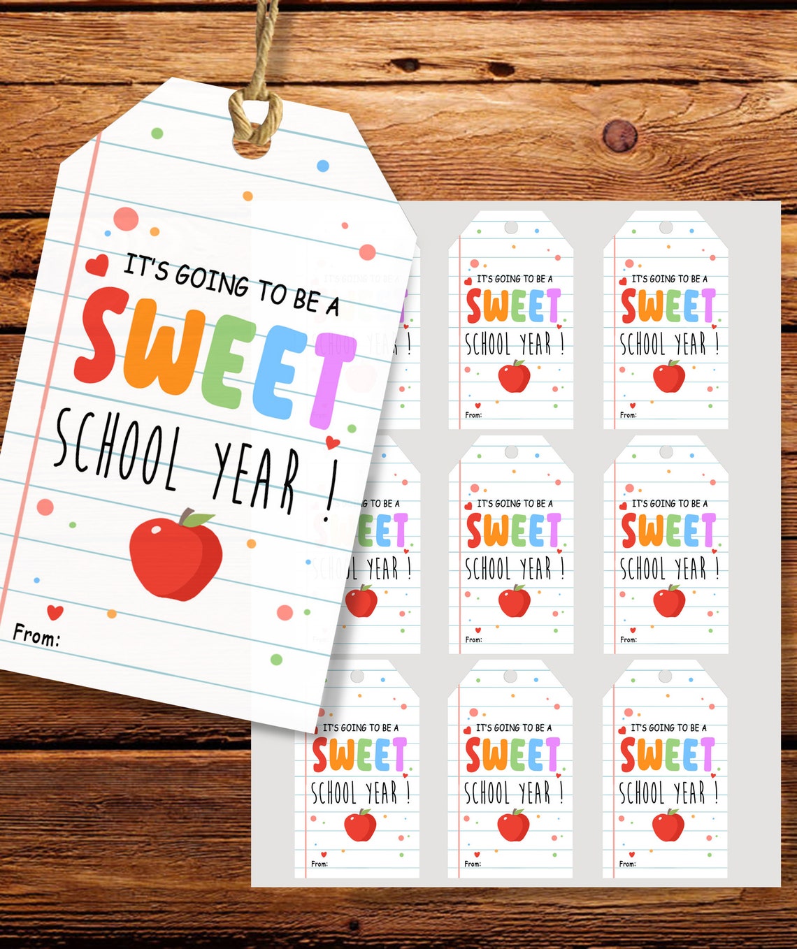 Its Going to Be a Sweet School Year Tag, Printable Back to School Tag ...