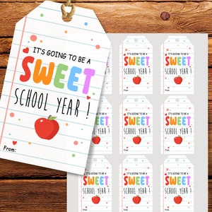 Its Going to Be a Sweet School Year Tag, Printable Back to School Tag ...