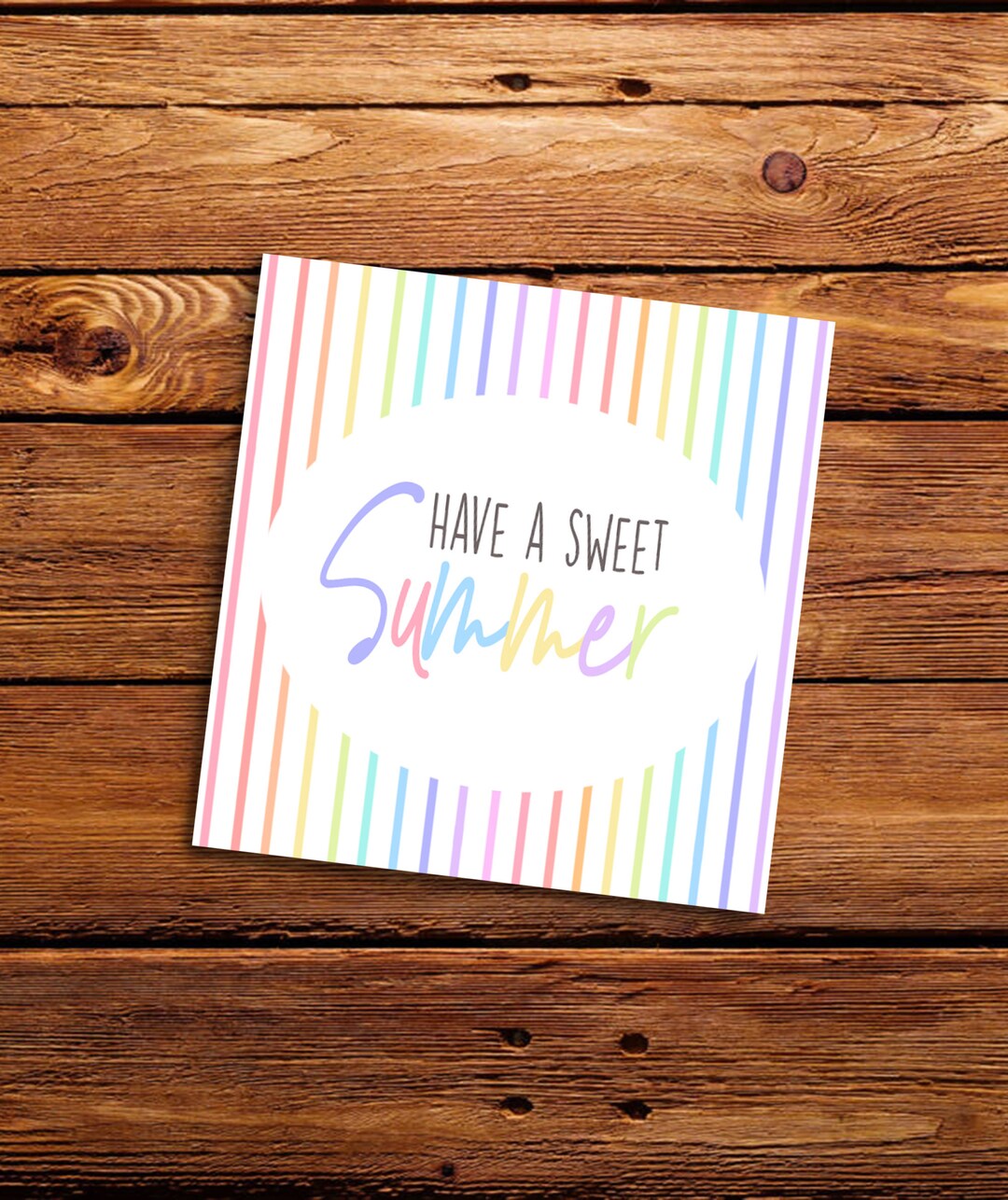 Have a Great Summer Cookie Tag, Printable Cookie Tag, Rainbow Tag ...
