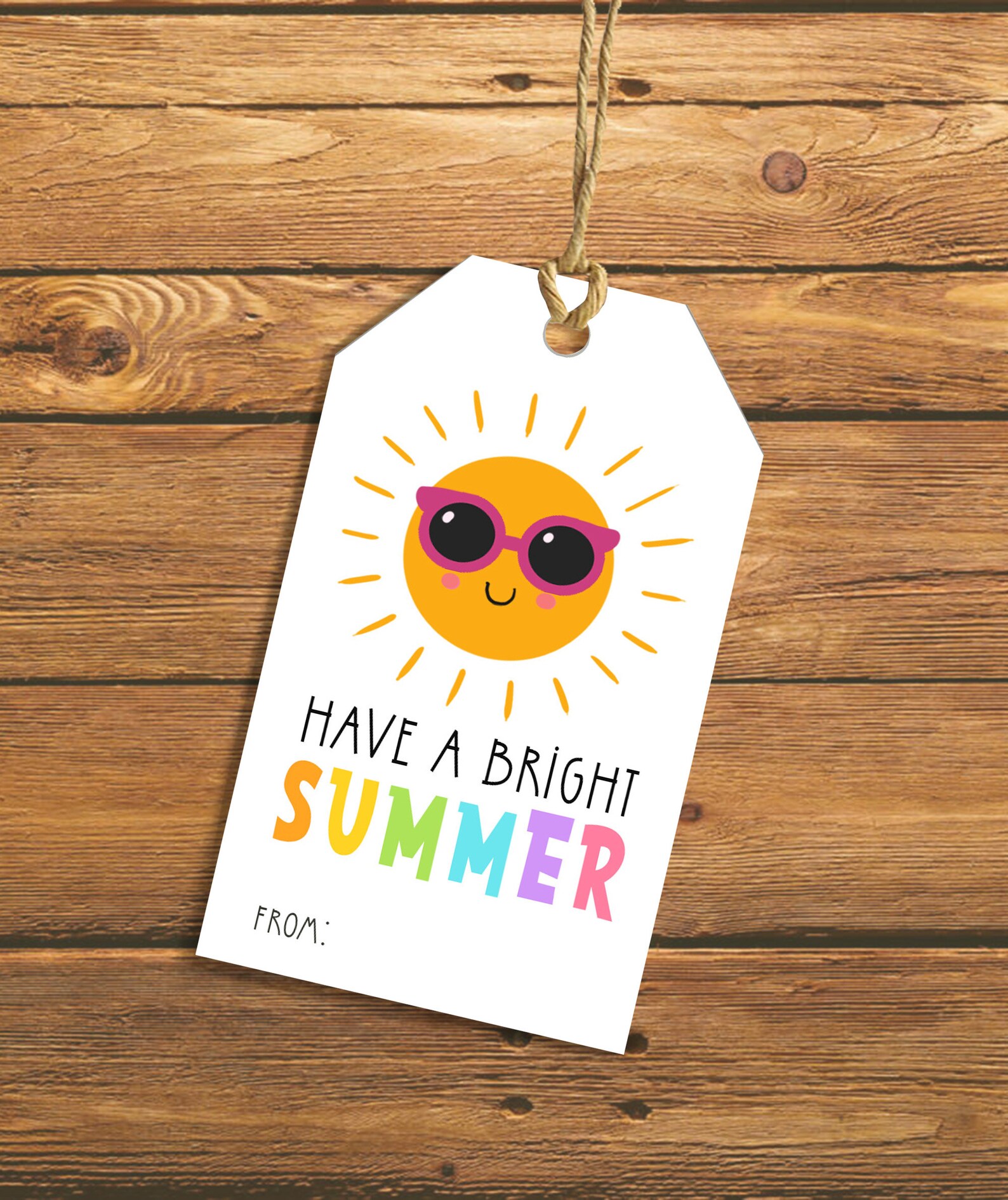 PRINTABLE Have a Bright Summer Tag, Summer Gift Tag, Printable Tag ...