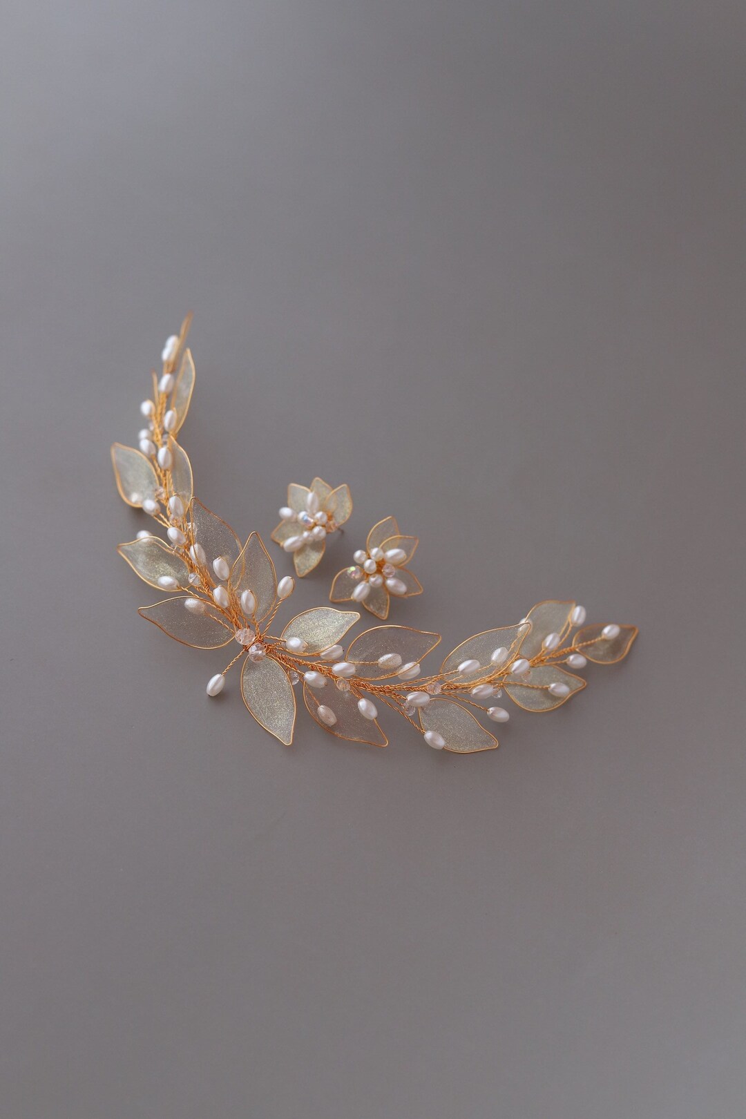 Gold Hair Vine, Bridal Hair Vine Gold, Wedding Hair Vine, Pearl Hair ...