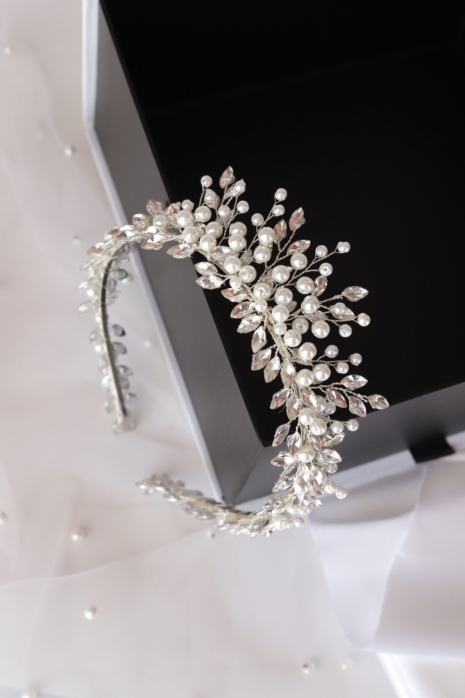 Pearl Headband Bridal Head Piece Wedding Tiara for Bride - Etsy