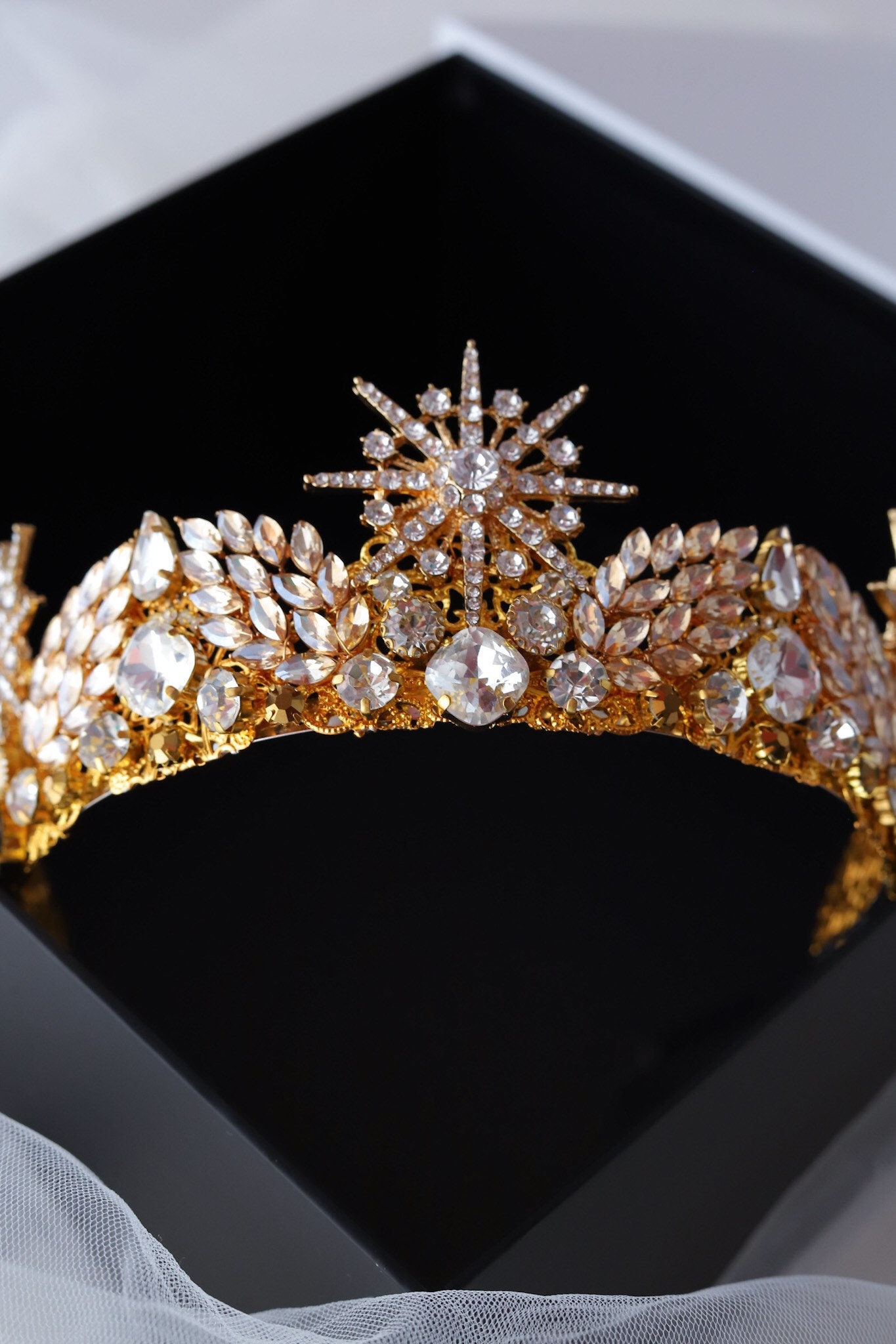 Star Crown, Gold Star Crown, Wedding Tiara for a Bride, Star Tiara ...