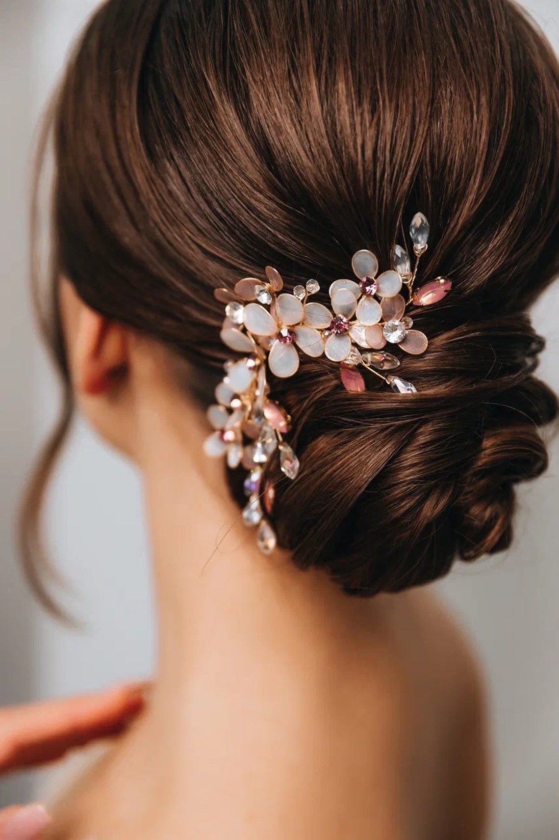 Flower Hair Comb Bride Floral Hair Comb Flower Comb Gold - Etsy