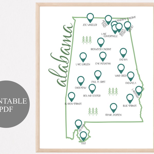Alabama State Map - Etsy