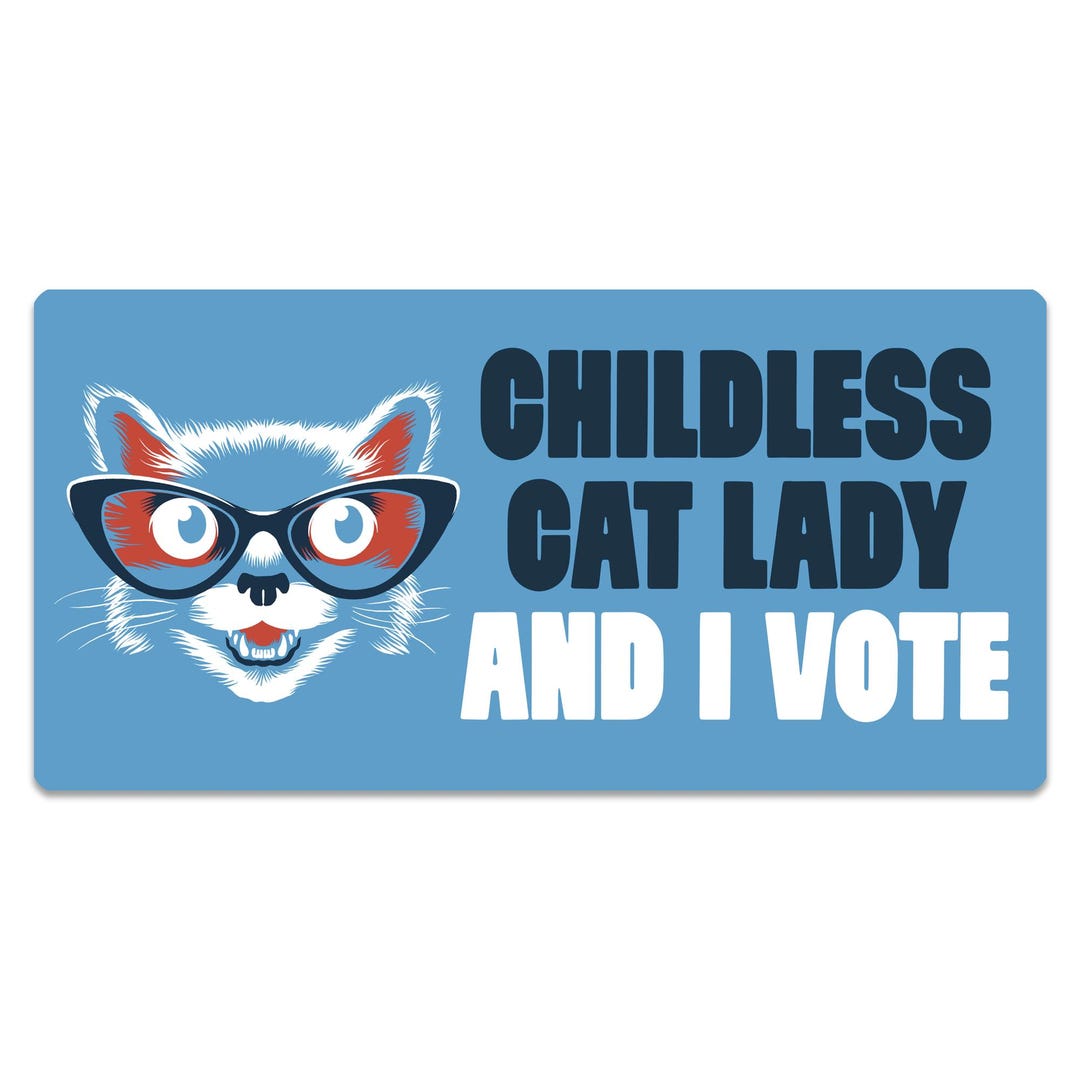 CHILDLESS CAT LADY Bumper Sticker - Etsy