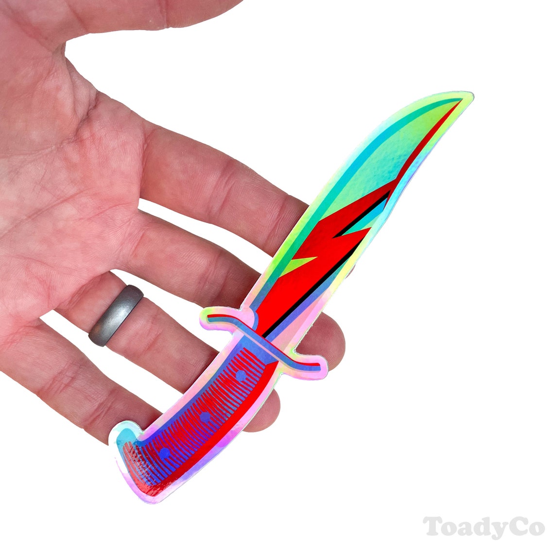 6-inch bowie Knife Sticker on Holographic Vinyl - Etsy