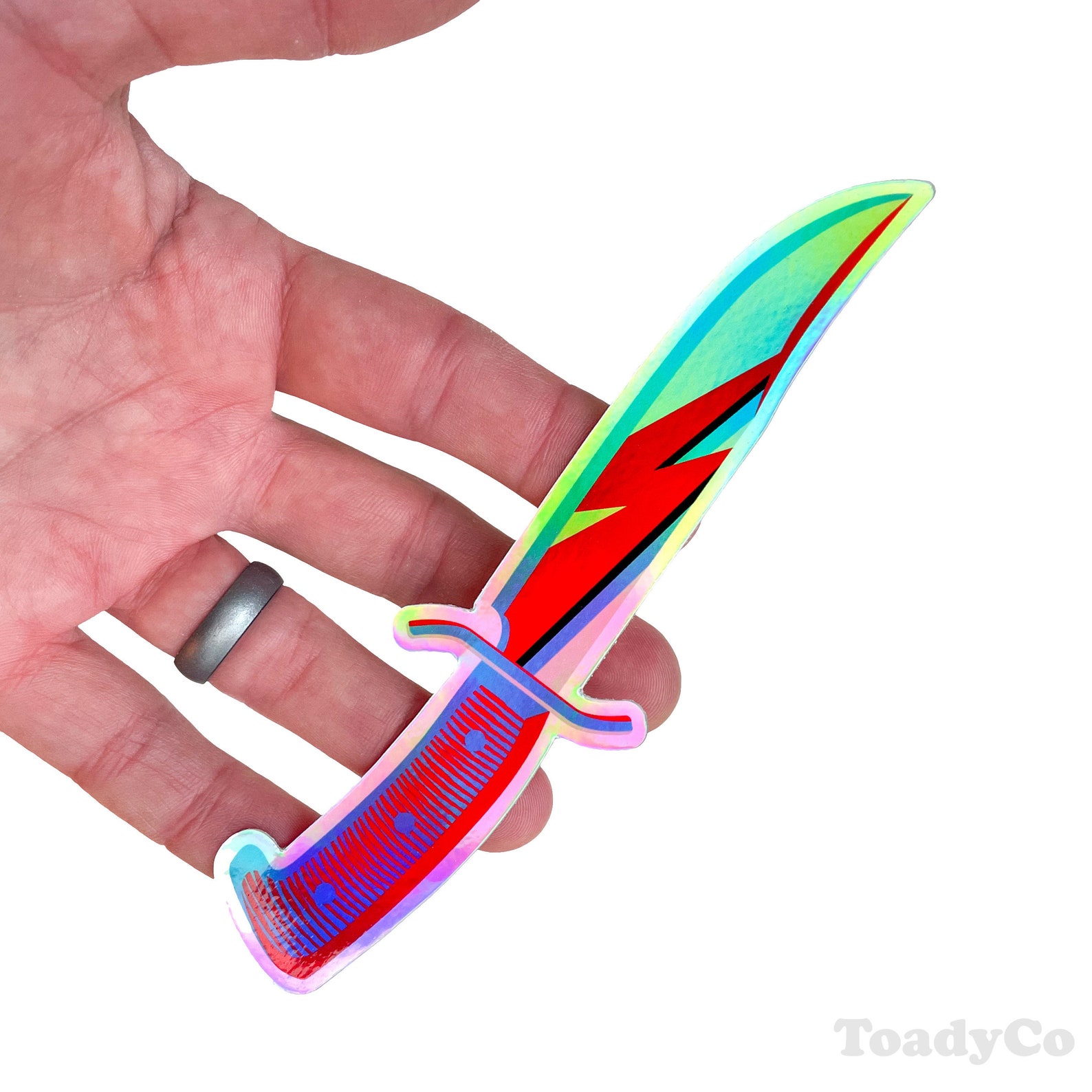 6-inch bowie Knife Sticker on Holographic Vinyl - Etsy