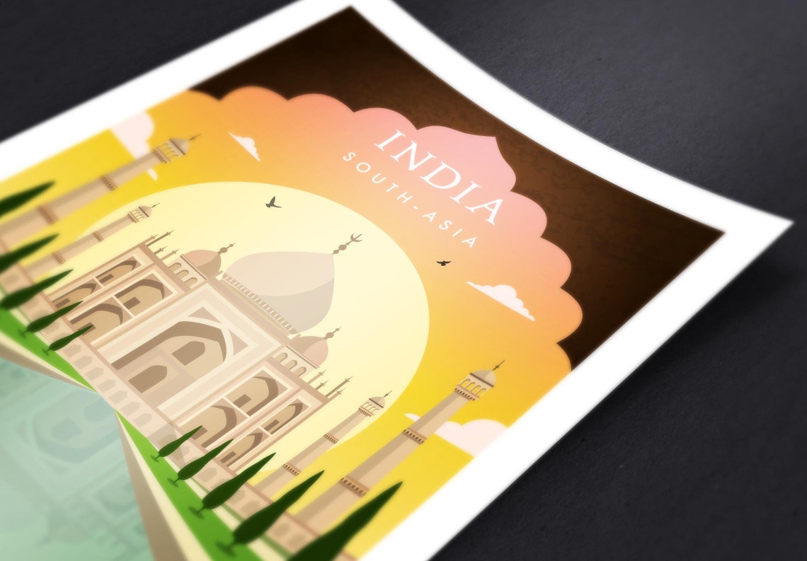 Taj Mahal Print, Taj Mahal Poster, India Print, India Poster, India ...