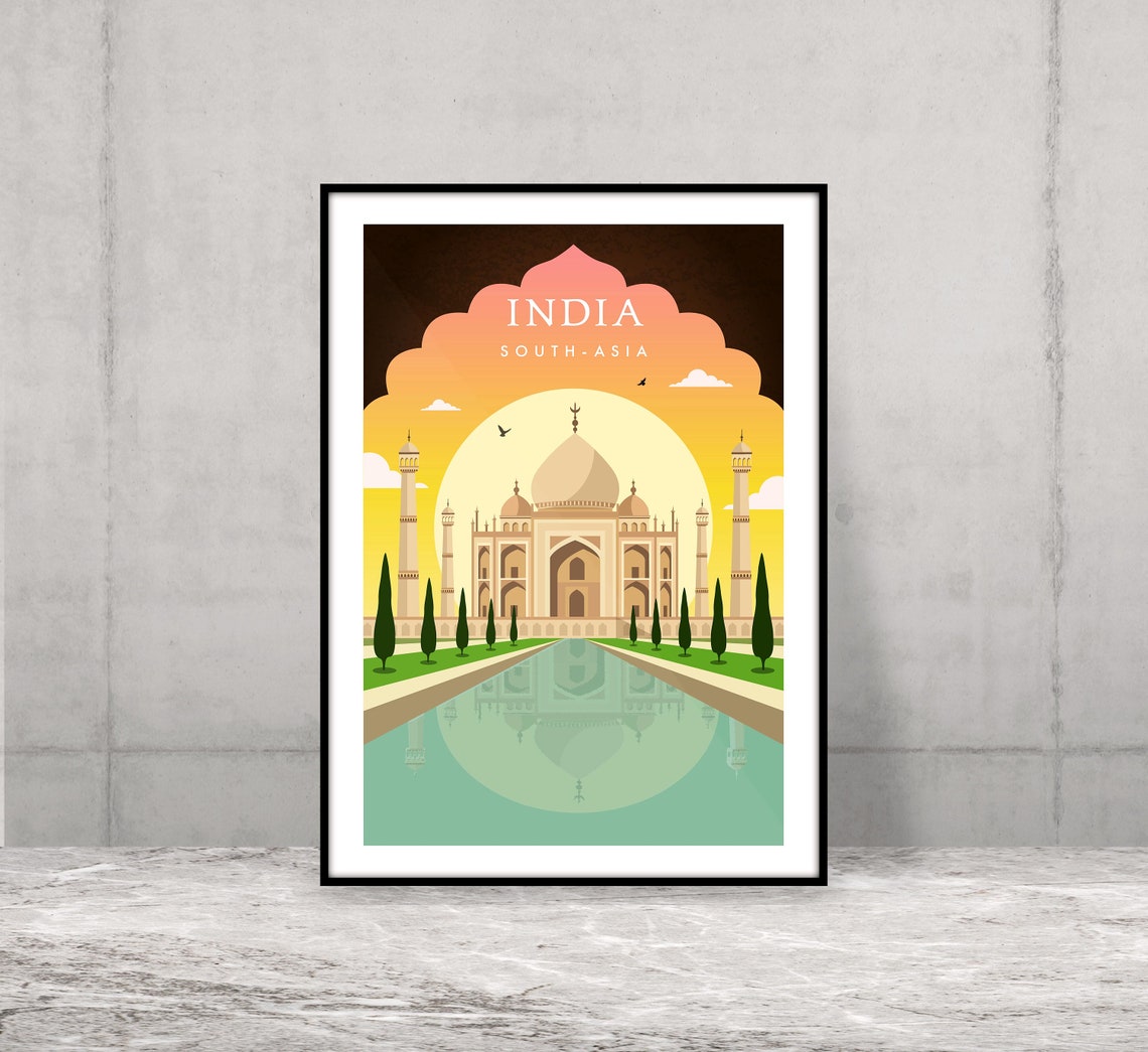 Taj Mahal Print, Taj Mahal Poster, India Print, India Poster, India ...