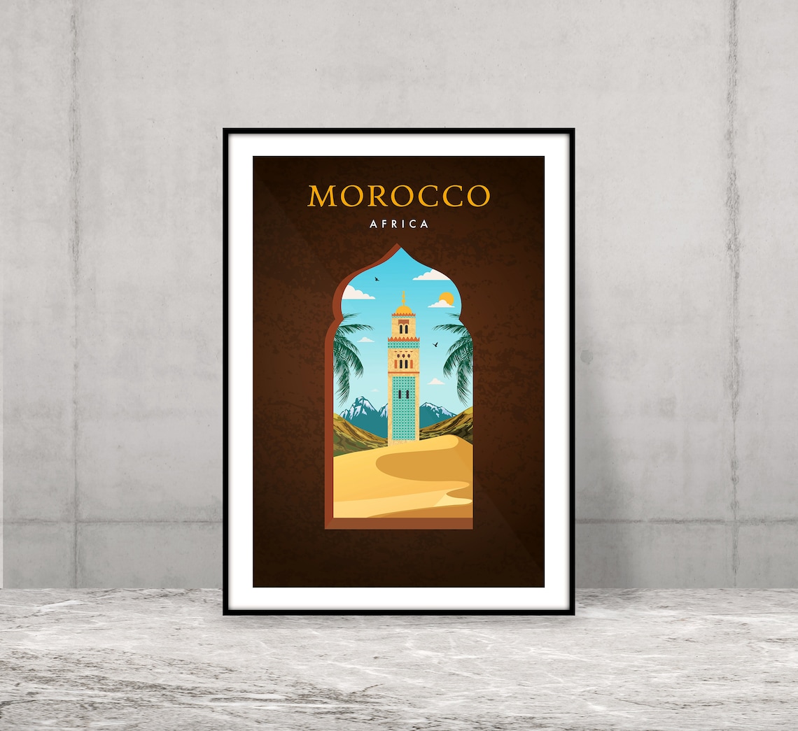 Marrakech Travel Poster, Morocco Travel Poster, Marrakech Travel Print ...