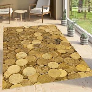 Gold Gold Rug Gold Pattern Rug Area Rug Modern Rug - Etsy
