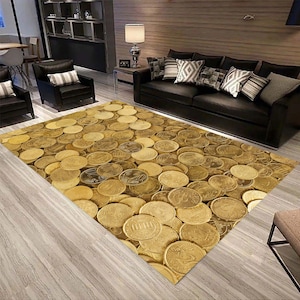 Gold Gold Rug Gold Pattern Rug Area Rug Modern Rug - Etsy