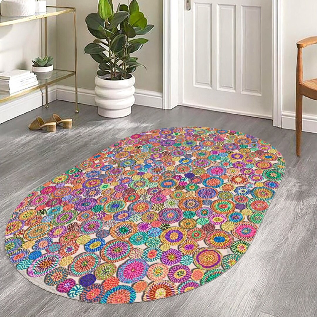 Oval Design, Abstract Painting Rug,teens Room Rug,3d Art ,oval Pattern ...