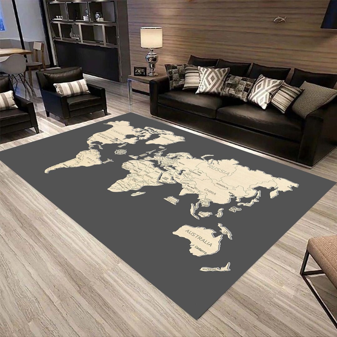 World Map, Map Rug, Rugs, Bedroom, World Map Rug, Area Rugs, Living ...