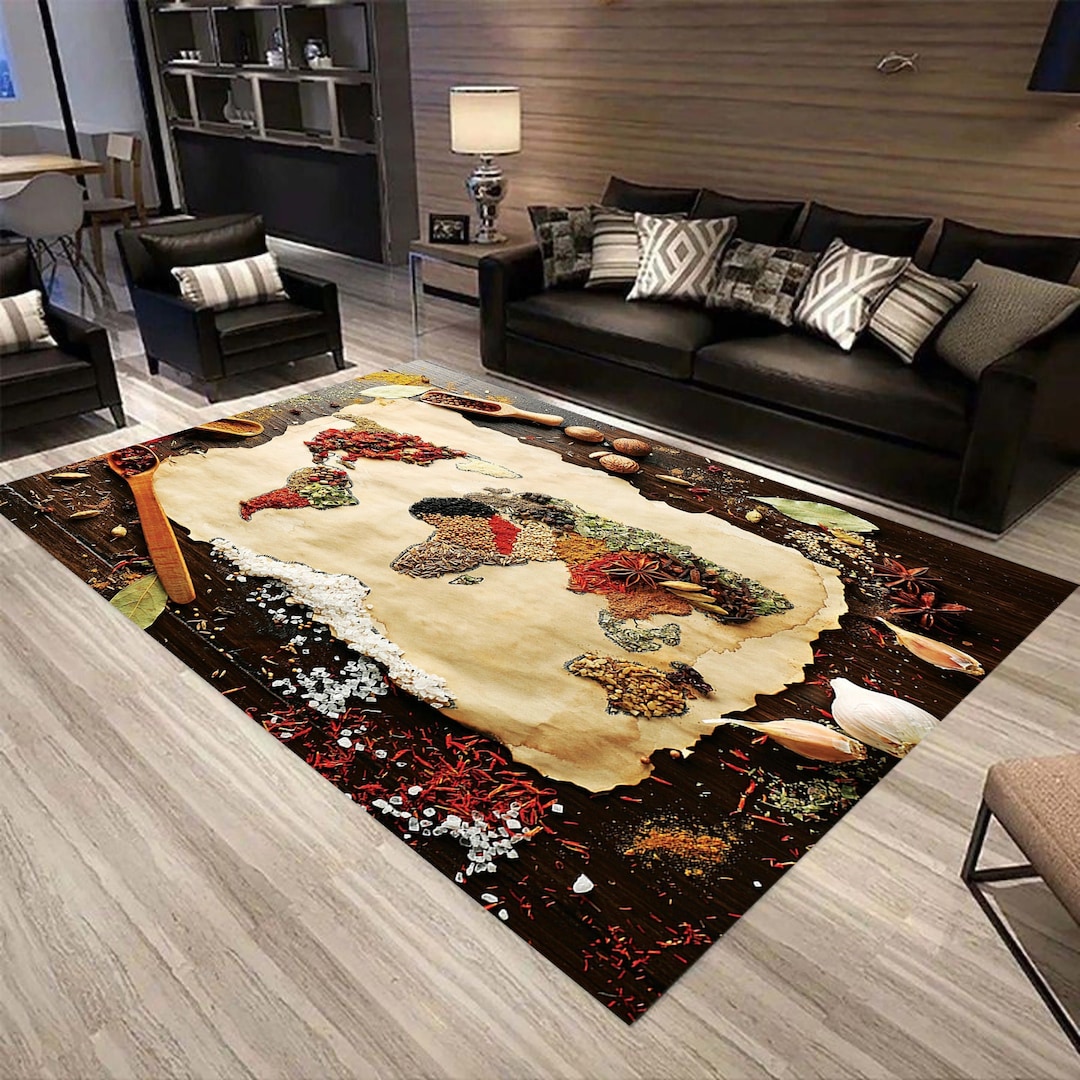 World Map Map Rug Rugs Bedroom World Map Rug Area Rugs - Etsy