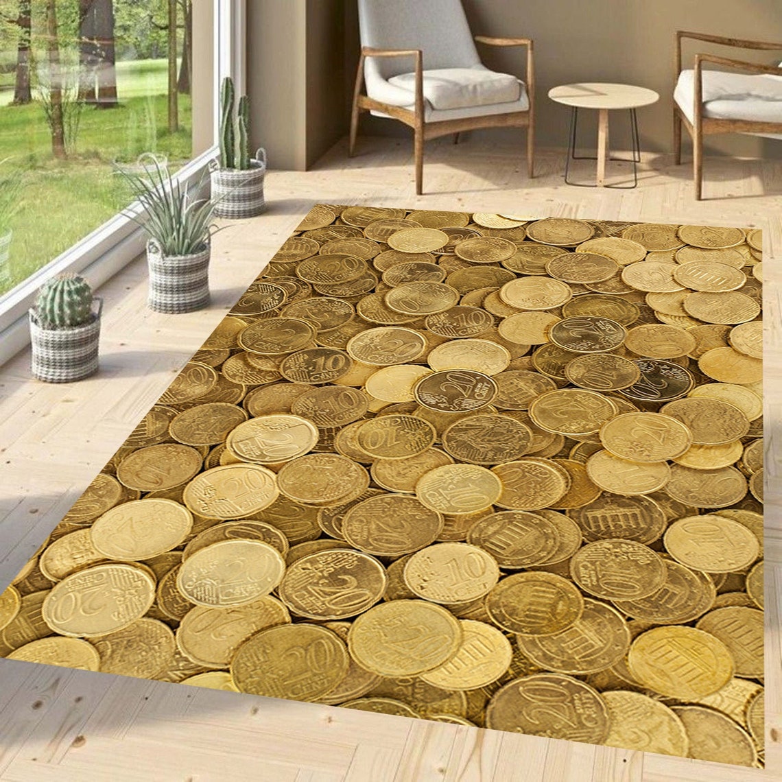 Gold Gold Rug Gold Pattern Rug Area Rug Modern Rug - Etsy
