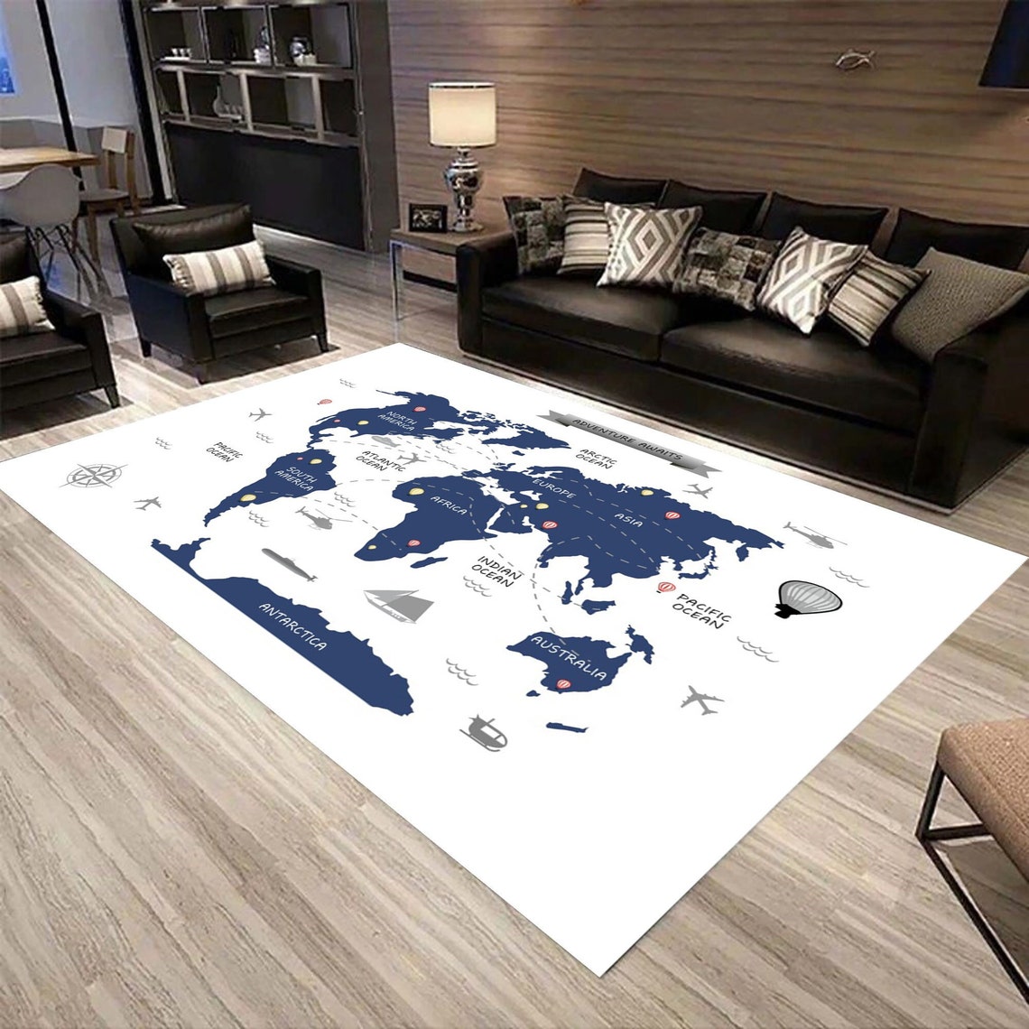 World Maphome Decoration Carpet World Map Rugliving Room - Etsy