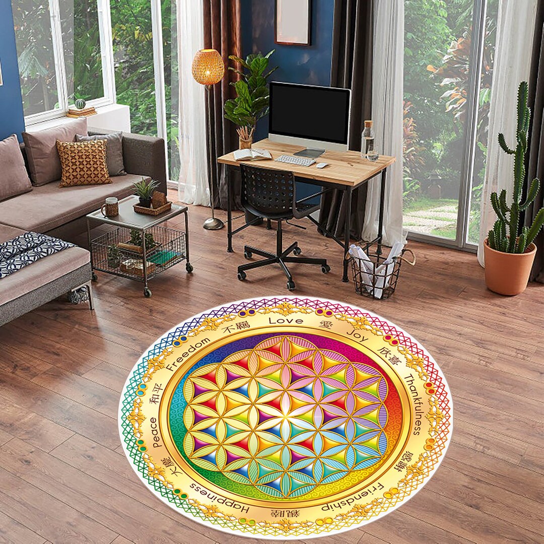 Flower of Life,sacred Geometry Rug,flower of Life Rug,spiritual Rug ...