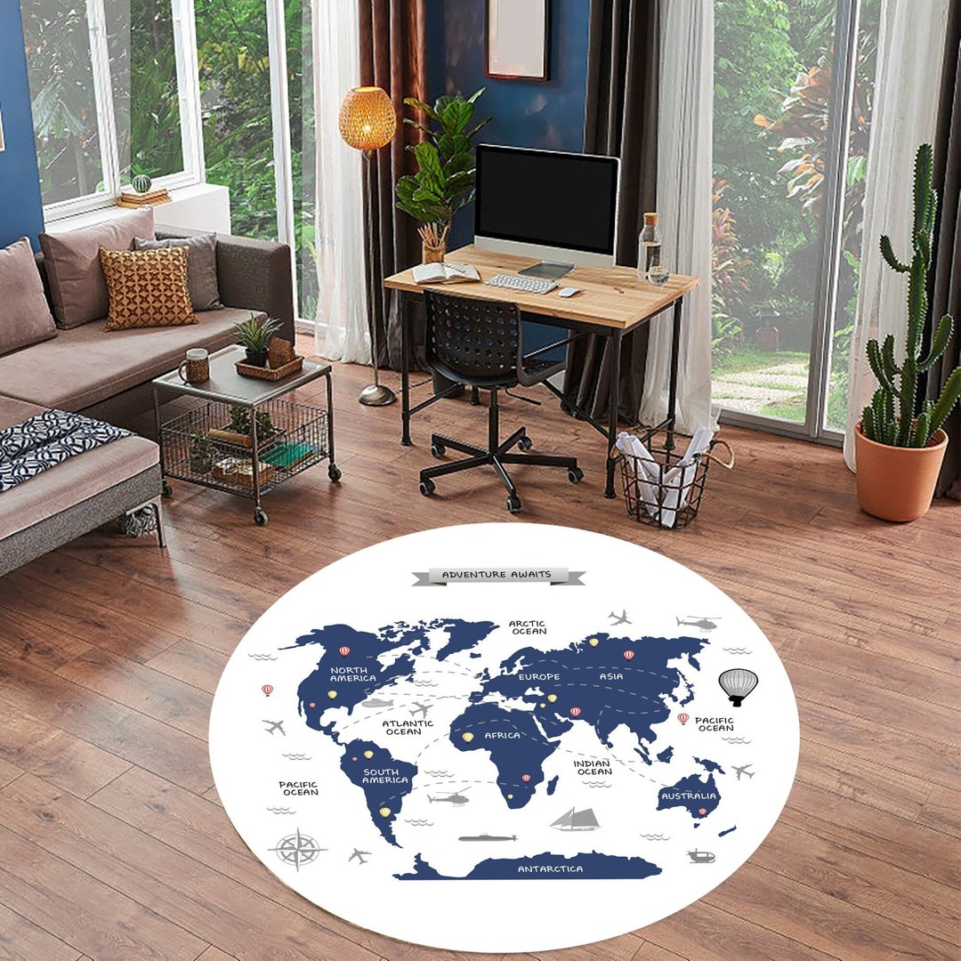 World Map Patternworld Map Pattern Rugroundpopular - Etsy