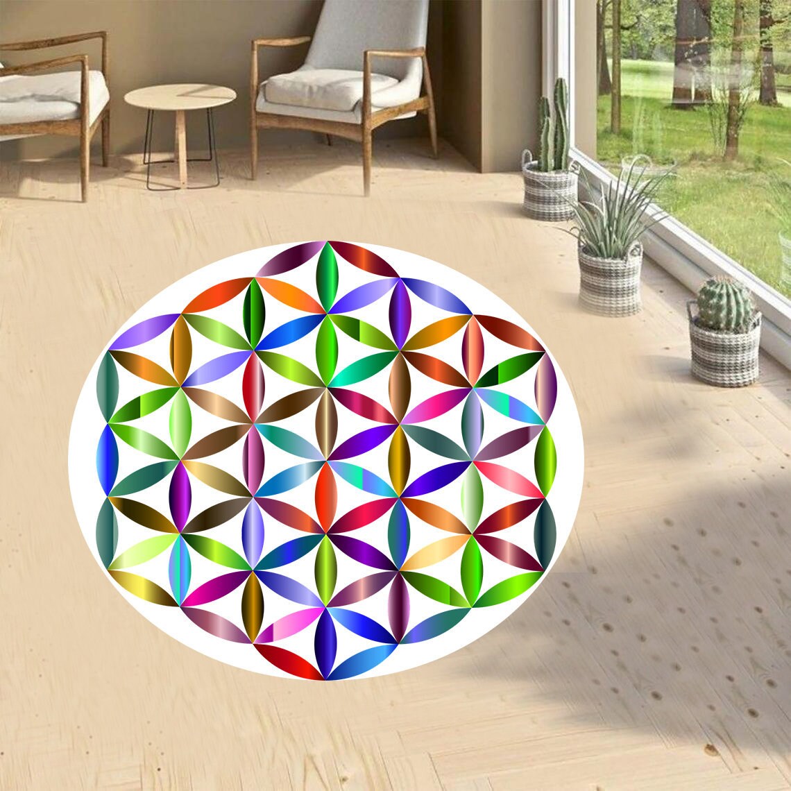 Flower of Life Sacred Geometry Rug Flower of Life | Etsy