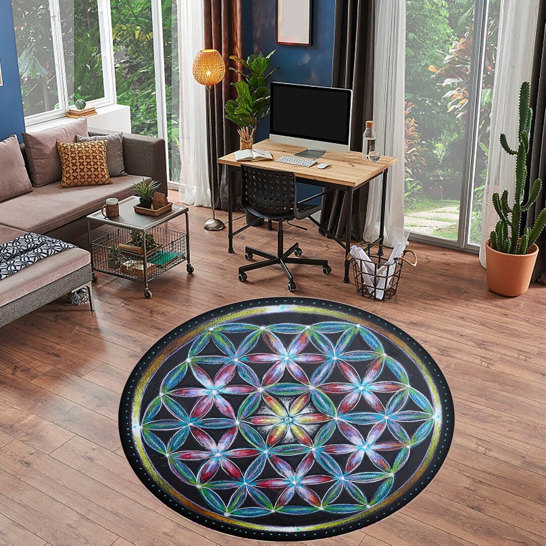 Flower of Life Sacred Geometry Rug Flower of Life - Etsy