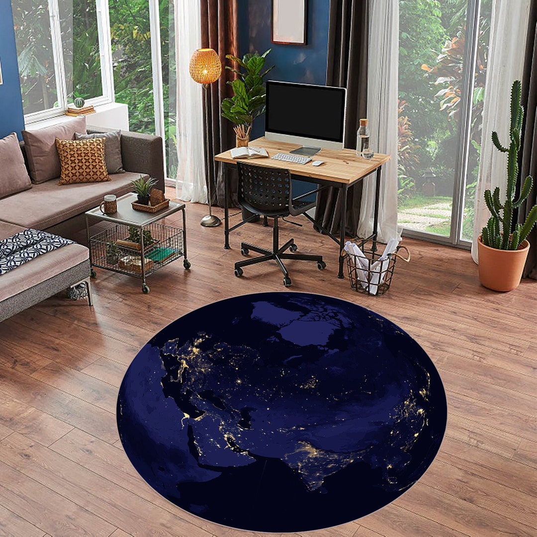 World Map Pattern,world Map Pattern Rug,round Rug,popular Rug,living ...