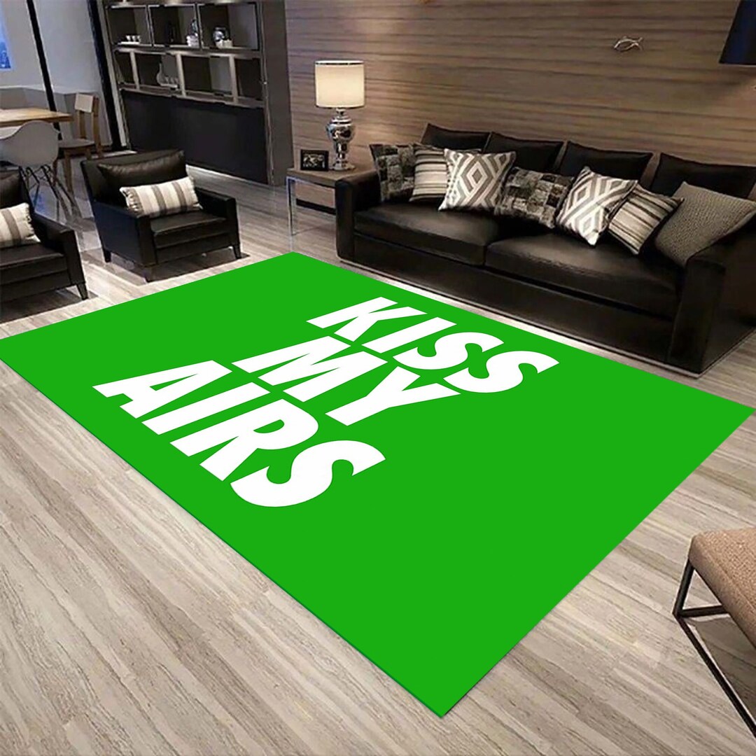 Kiss My Airs Kiss My Airs Rug Green Rug Area Rughome - Etsy