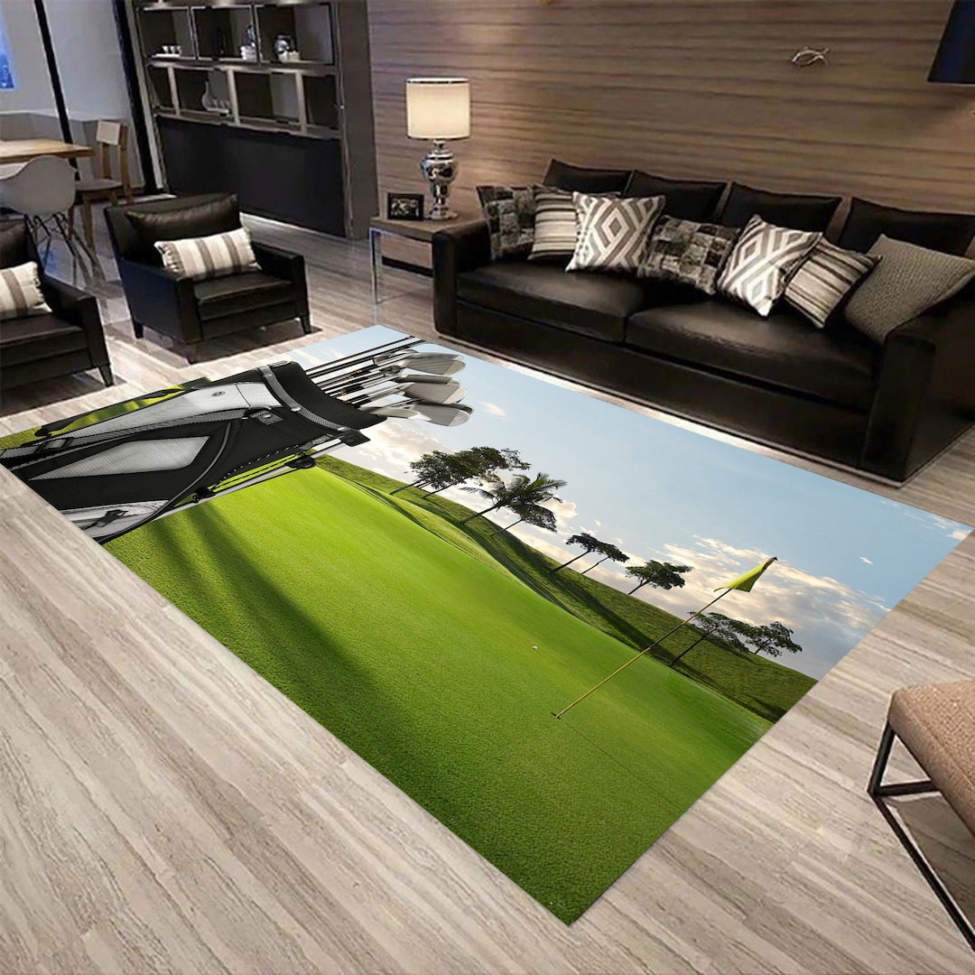Golf Rug Golf Area Rug Sports Area Rug Golf Ball Photo Area - Etsy