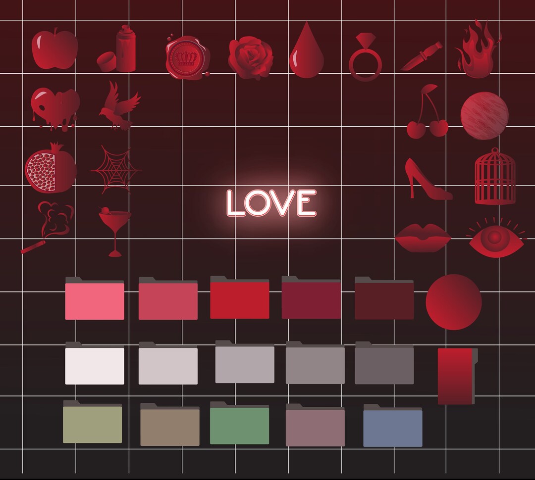 Red Aesthetic Theme Pack - Etsy