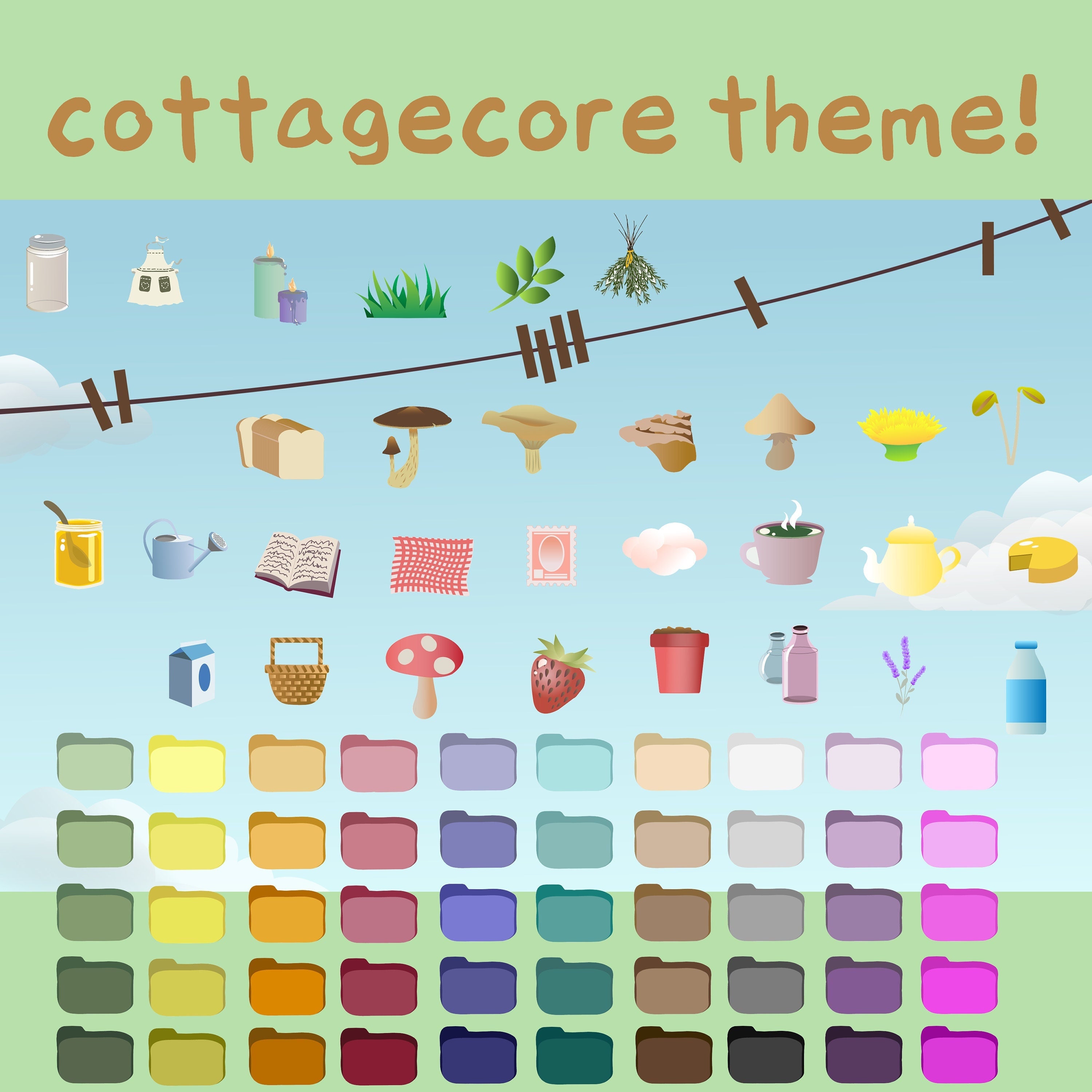 Cottagecore Desktop Theme Pack~! - Etsy