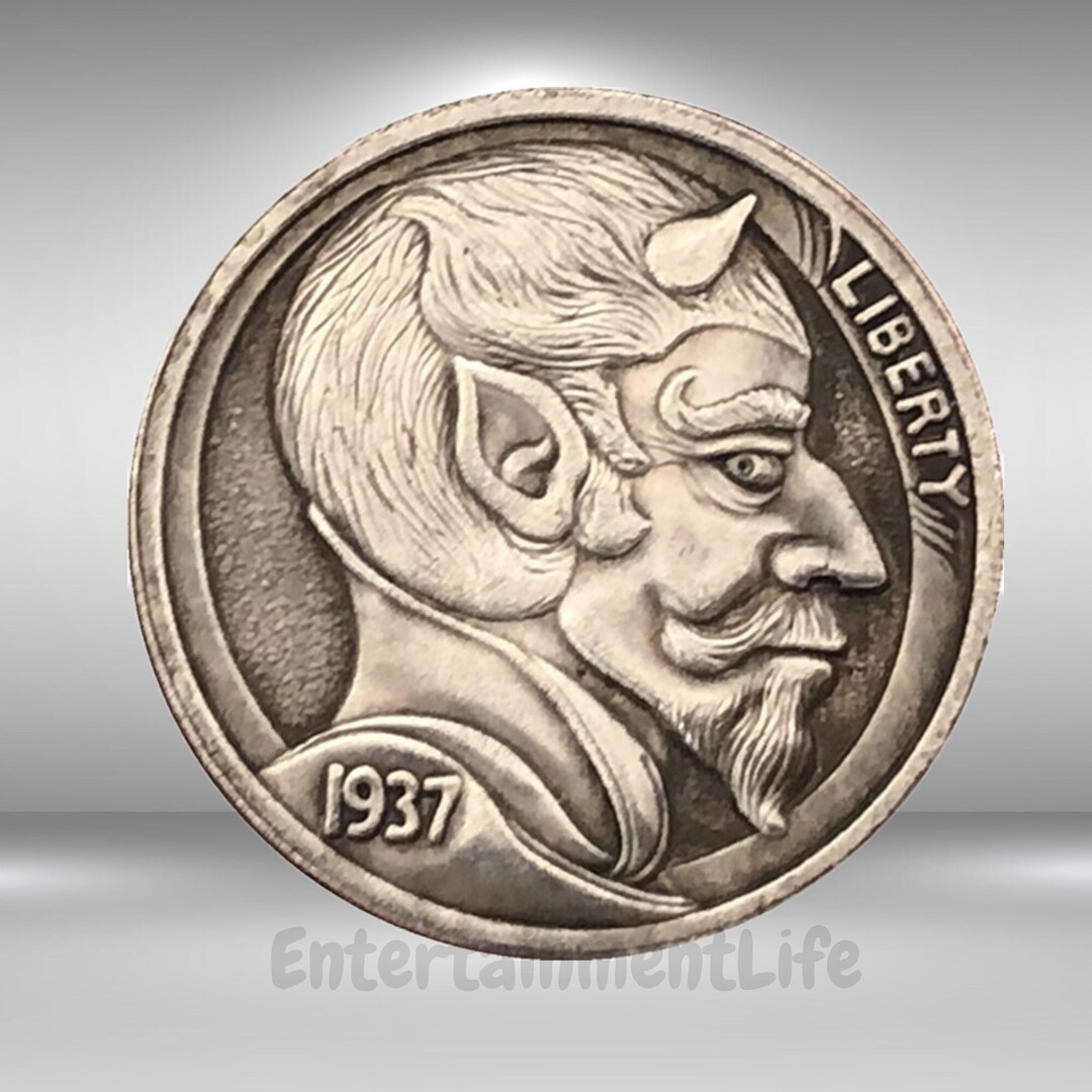 Props Demon Head Coin Horne Satanic Pentagram Devil Head the - Etsy