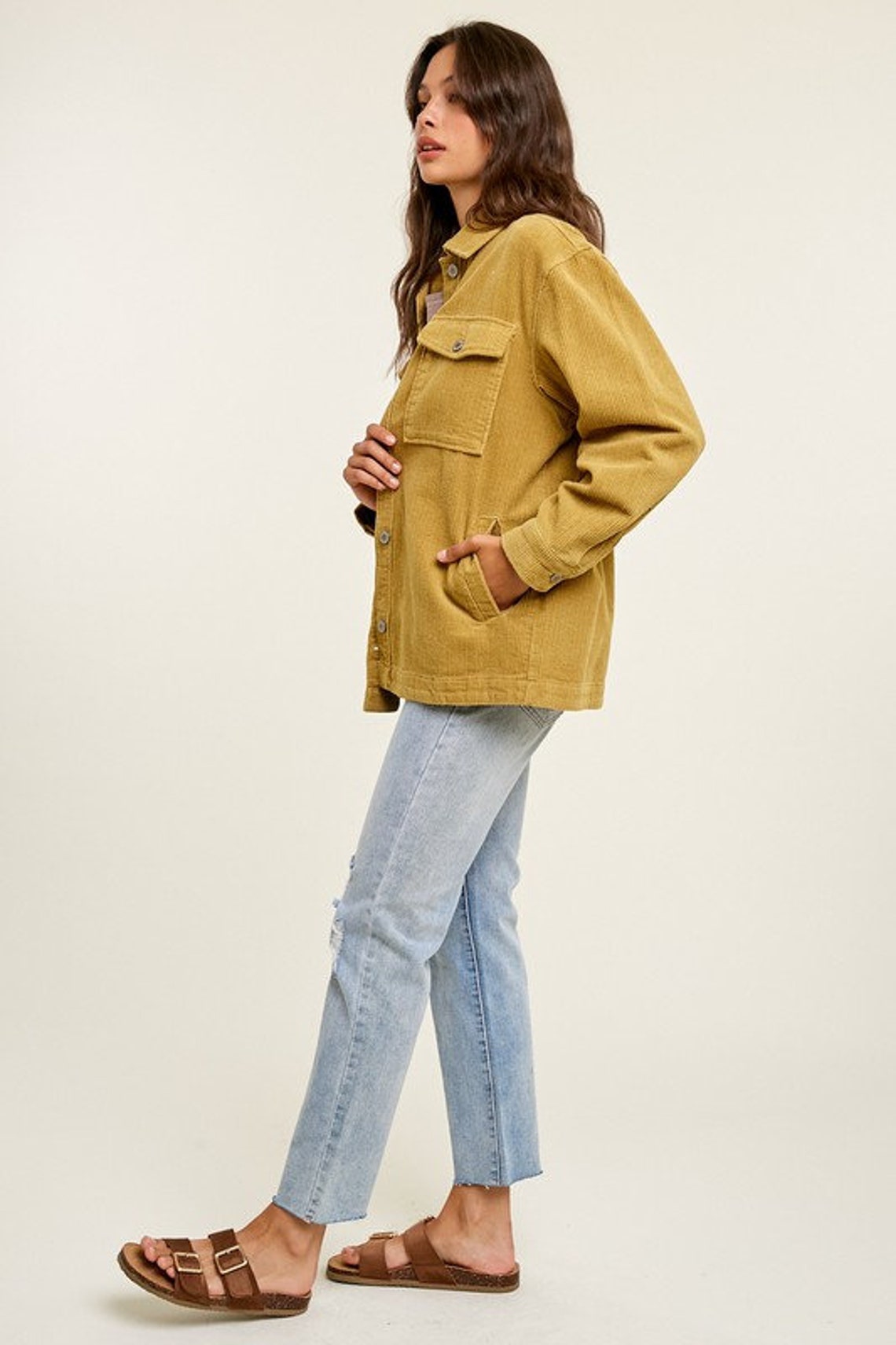 Made for You Mustard Shacket - Etsy